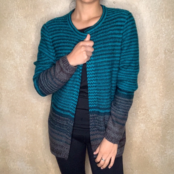 Allison Daley | Sweaters | Allison Daley Blue And Gray Cardigan Sweater ...